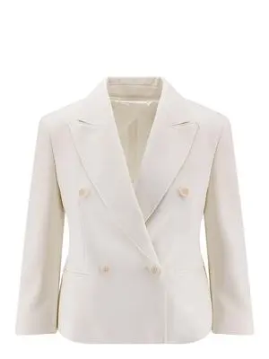 Max Mara Dorico Virgin Wool-blend Blazer - White