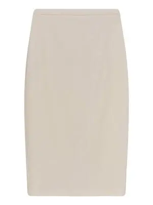 Max Mara Stretch Virgin Wool Skirt - White