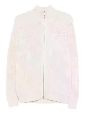 BATONER JAPAN Wool Zip Cardigan - Neutrals