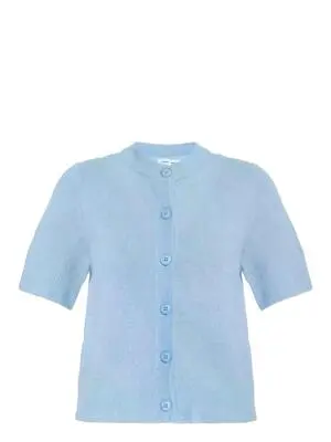 SAMSOE SAMSOE Sanoura Button Short-sleeve Cardigan - Blue