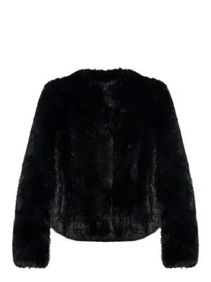 STAND STUDIO Fur Texture Long-sleeve Jacket - Black