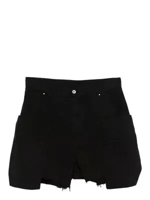 Rick Owens Frayed Hem Shorts - Black