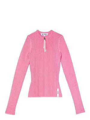 Sunnei Round-neck Long Sleeve Sweater - Pink