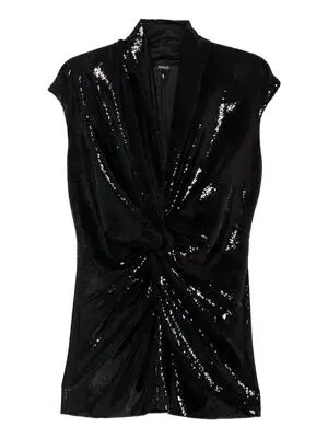 Kiton Sequin Embellished Top - Black