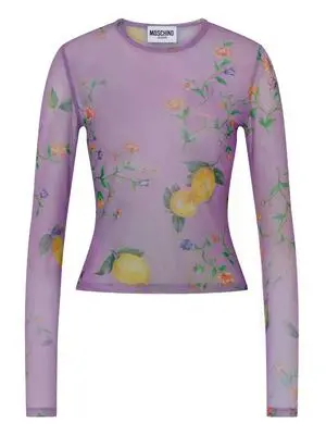 Moschino Floral-print Long-sleeve T-shirt - Purple