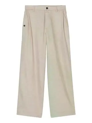 Closed Wide-leg Trousers - Neutrals