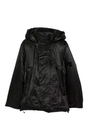 Rains Hooded Padded Coat - Black