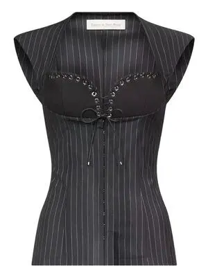LUDOVIC DE SAINT SERNIN Robin Pinstripe Top - Grey