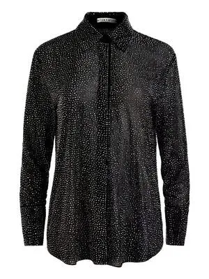 Alice + Olivia Crystals-embellished Button-down Shirt - Black