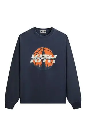 Kith X New York Knicks Knickerbockers Long Sleeve Quinn Vintage Tee Shirt - Nocturnal
