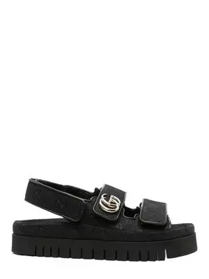 Gucci Double G Flatform Sandals - Black