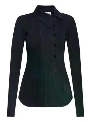 Attico Buttoned Collared Top - Black