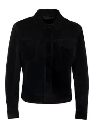 TOM FORD TOM FORD Leather Chest Pocket Shirt