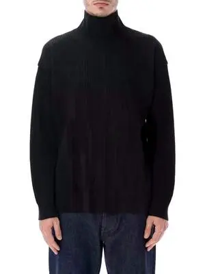 Auralee Ribbed Turtleneck Sweater - Black