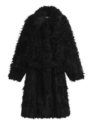 Acne Studios Oflama Long Faux Fur Coat - Black
