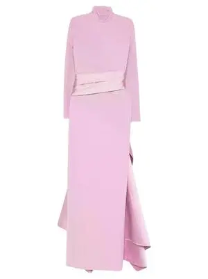 Solace London High-neck Sash Dress - Pink