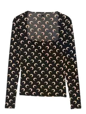MARINE SERRE Moon-print Top - Black
