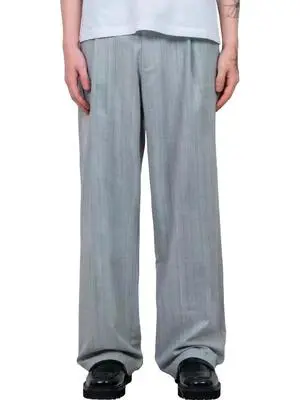 VOUS DÉCIDEZ Striped Pleated Trousers - Grey
