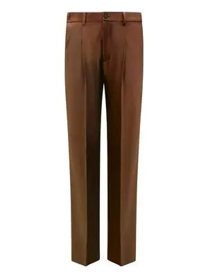 HEVO Torrecanne Pleated Trousers - Brown