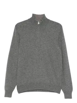 GIUUNO Zip Neck Knitwear - Grey