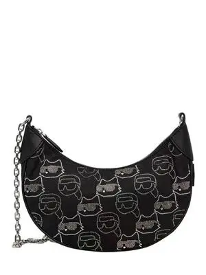 Karl Lagerfeld Rhinestone-embellished Shoulder Bag - Black