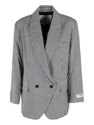 Fiorucci Gingham Check-pattern Blazer - White