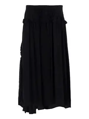 Y’s Ruffled Midi Skirt - Black