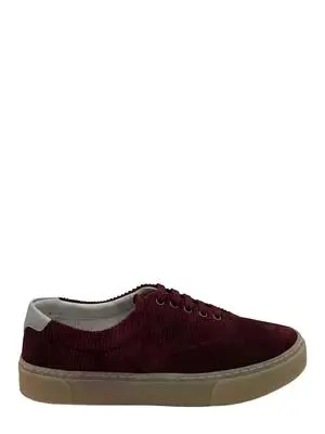 Brunello Cucinelli Corduroy-suede Sneakers - Red