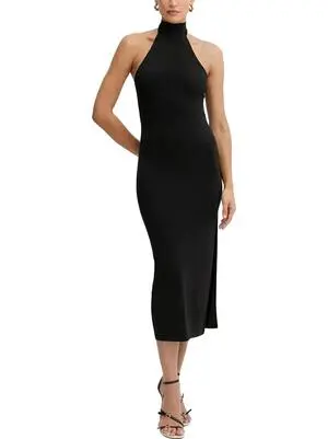 SILVIAN HEACH Halterneck Midi Dress - Black
