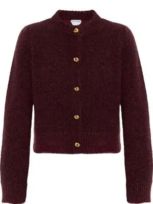 Bottega Veneta Wool-trimmed Cardigan - Burgundy