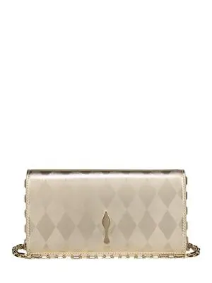 CHRISTIAN LOUBOUTIN Bettina Patent Leather Clutch Bag - Gold