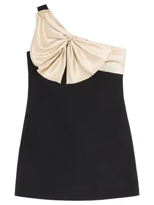 Valentino Garavani Silk-wool Bow Mini Dress - Black