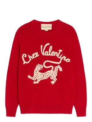 Valentino Garavani Wool Graphic Sweater - Red