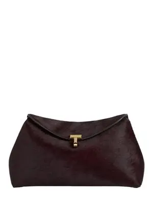 TOTEME TOTEME T-lock Pony Hair Clutch Wine