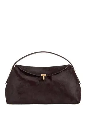 TOTEME T-lock Pony Hair Top Handle - Wine
