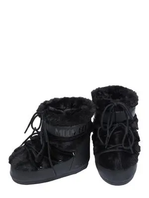 Moon Boot Icon Low Faux Fur Snow Boots - Black