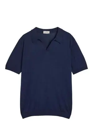 John Smedley Noah Cotton Polo Shirt - Navy
