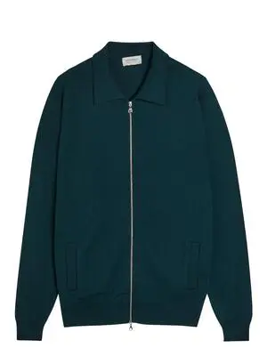 John Smedley Alston Merino Wool Jacket - Dark Green