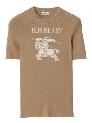 Burberry Metallic Wool Blend Top - Archive Beige/gold