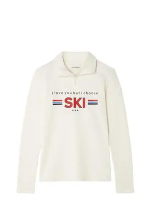 WE NORWEGIANS Bibi Printed Merino Wool-blend Piqué Sweatshirt - Neutrals