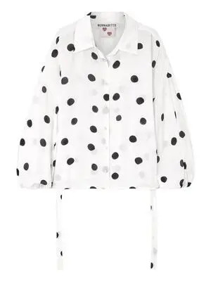 Bernadette Polka-dot Crepe De Chine Shirt - White