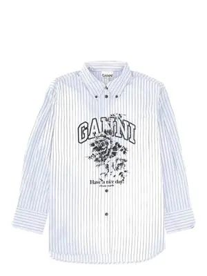 GANNI Logo Print Shirt - Purple