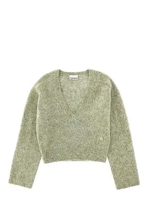 GANNI V-neck Sweater - Green