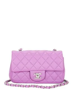 Chanel Lambskin Mini Classic Flap Bag - Purple