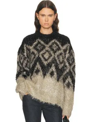 Acne Studios Kinai Tinsel Knit Sweater - Black & Gold