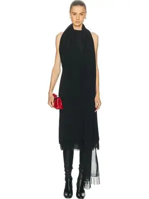 TOTEME Fringed Scarf Dress - Black