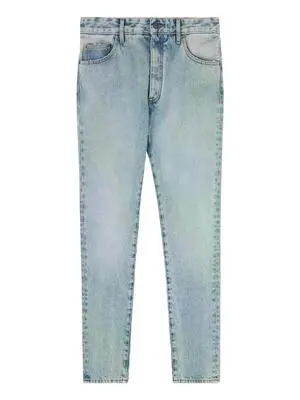 Palm Angels Logo-print Faded Jeans - Blue