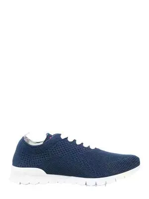 Kiton Fitted Knitted Sneakers Blue