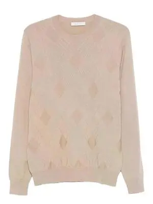 DIKTAT Argyle Pattern Sweater - Neutrals