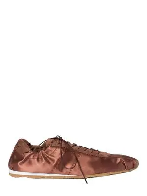 Miu Miu Plume Satin Sneakers - Cocoa Brown